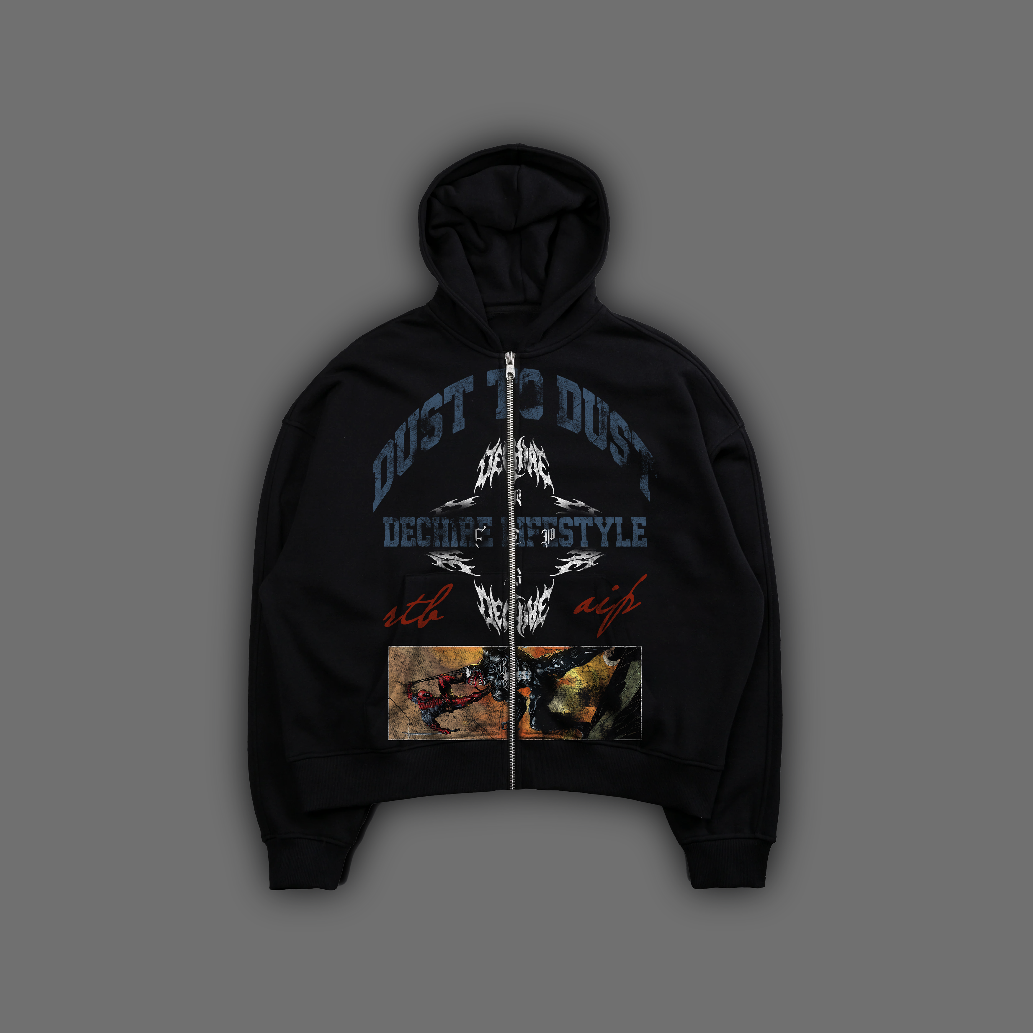 KLUSIVE' OVERSZIED FLEECE ZIP HOODIE – DECHIRE COLLABS